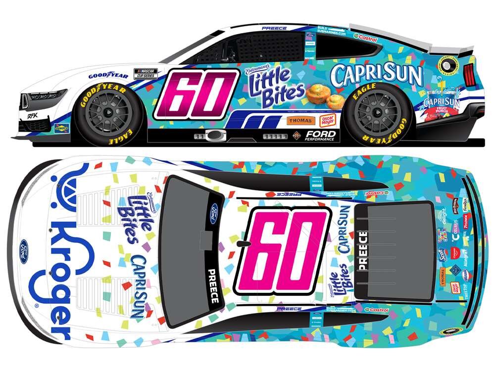 Ryan Preece #60 NASCAR 2025 RFKR Ford Kroger Little Bites Capri Sun 1 ...