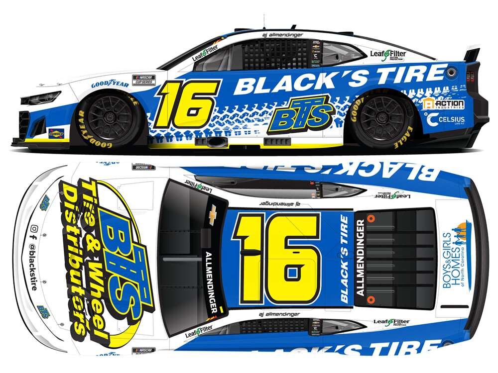 AJ Allmendinger #16 NASCAR 2025 Chevrolet Black's Tire 1:64 - NASCARJ ...
