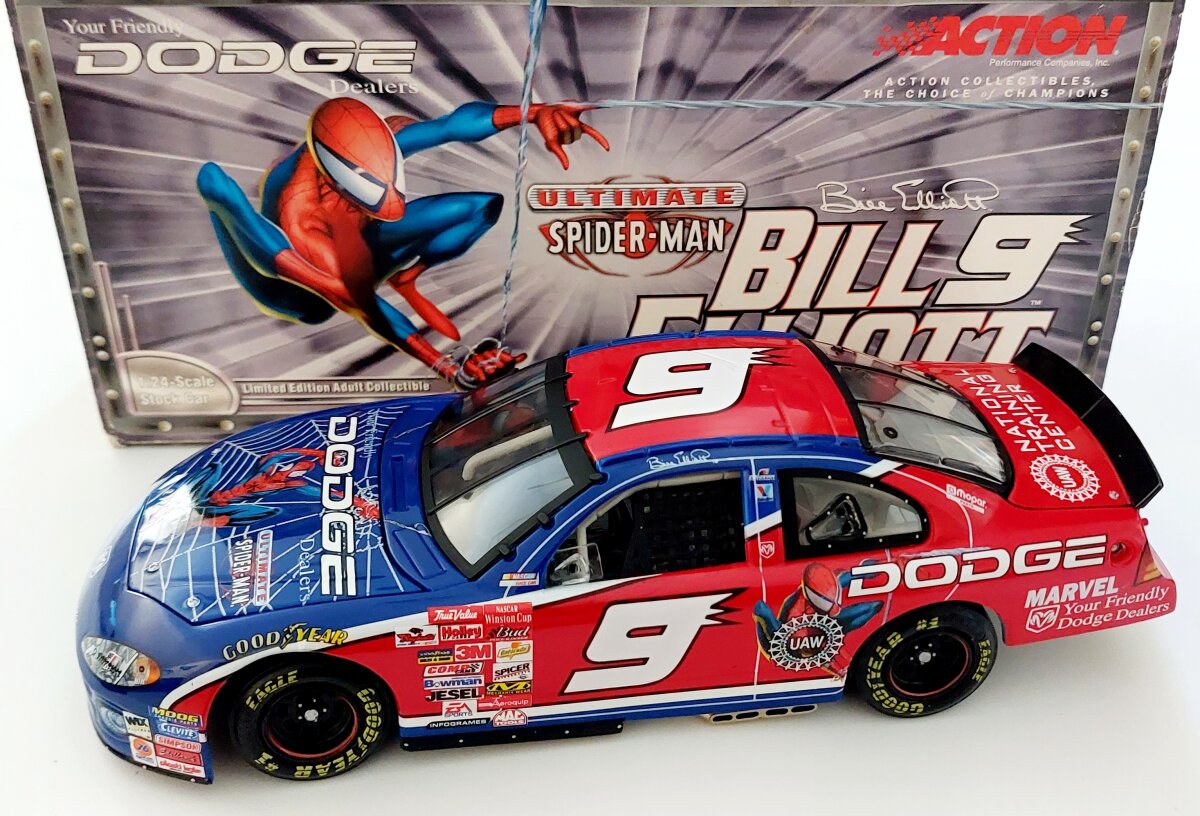 Bill Elliott #9 NASCAR 2001 Dodge Spider-Man 1:24 - NASCARJOLLY - HOM ...