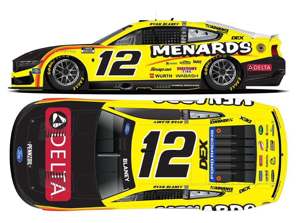 Ryan Blaney #12 NASCAR TP 2026 Menards Delta 1:24 - NASCARJOLLY - HOM ...