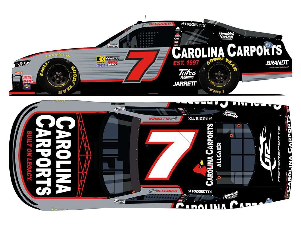 Justin Allgaier #7 NASCAR 2026 JRM Carolina Carports 1:24 - NASCARJOL ...