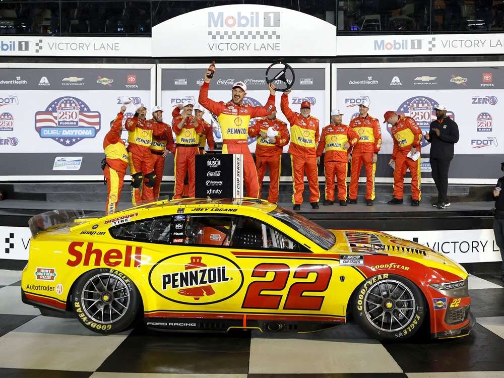 Joey Logano #22 NASCAR 2026 TP Ford Shell-Pennzoil Daytona Duel Win 1 ...