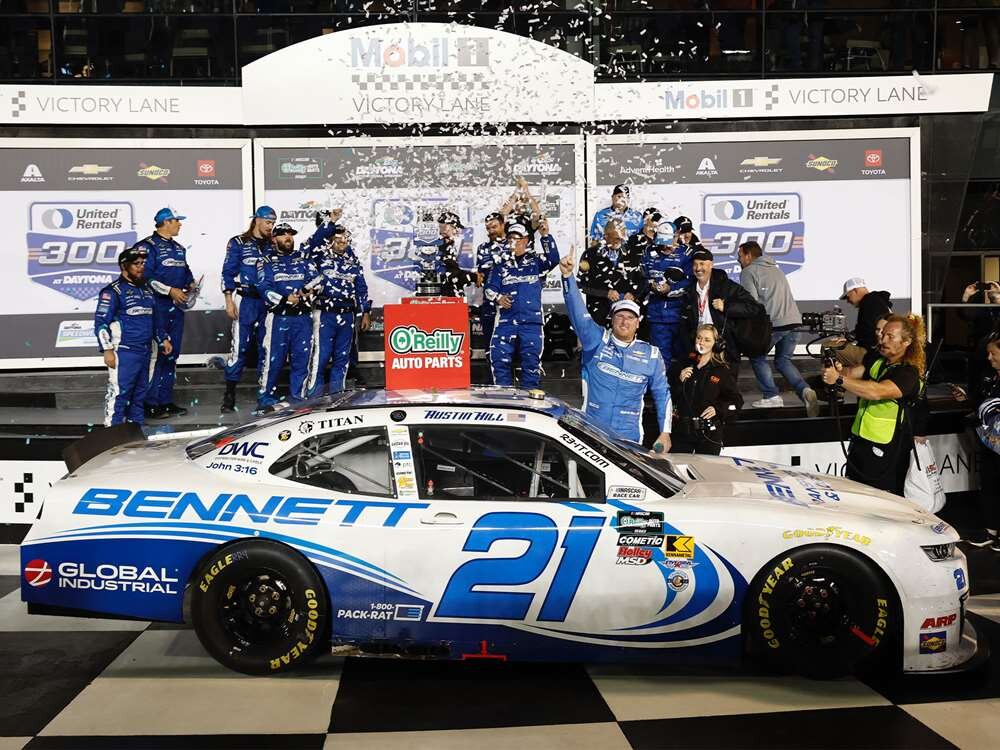 Austin Hill #21 NASCAR 2026 Bennett Transportation Daytona Race Win 1 ...