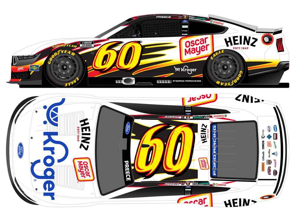 Ryan Preece #60 NASCAR 2026 RFKR Ford Kroger Oscar Mayer Heinz Throwb ...